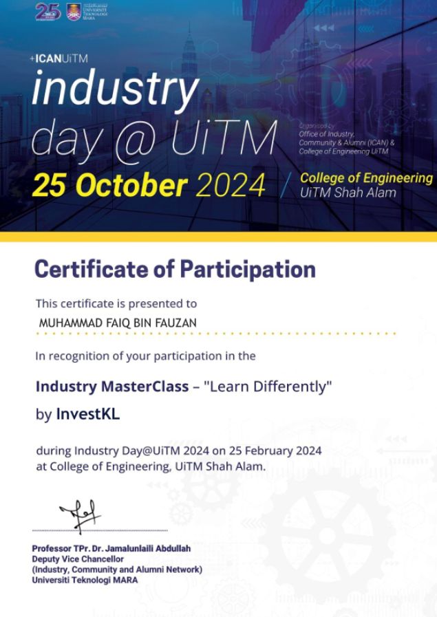 Finally received my e-certificate from industry day program sponsored ... Finally received my e-certificate from industry day program sponsored ...