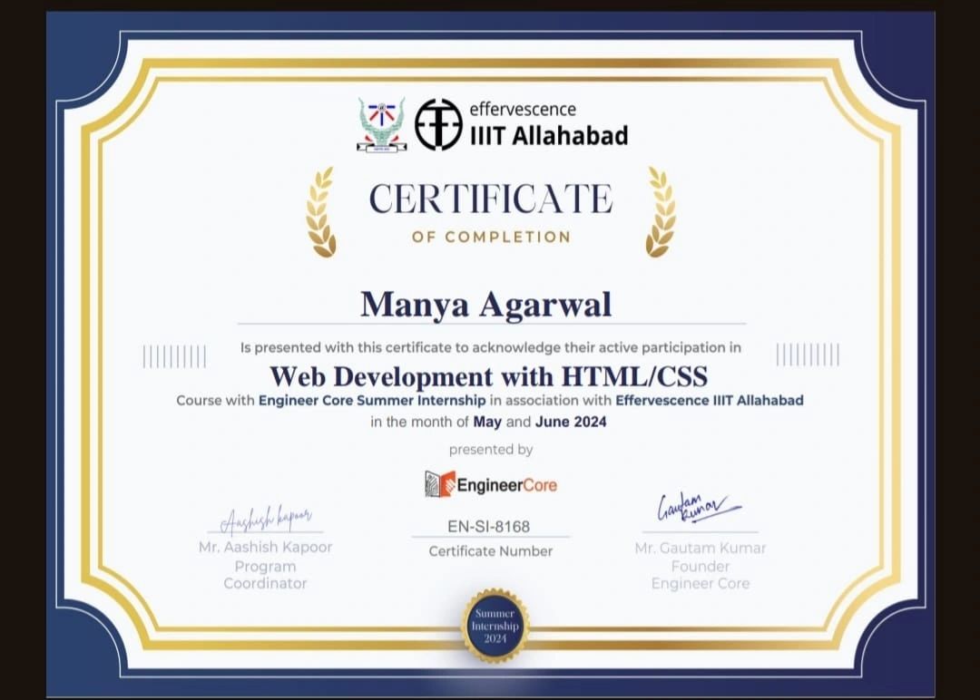 Manya Agarwal on LinkedIn: #engineercore #webdevelopment #html #css # ... Manya Agarwal on LinkedIn: #engineercore #webdevelopment #html #css # ...