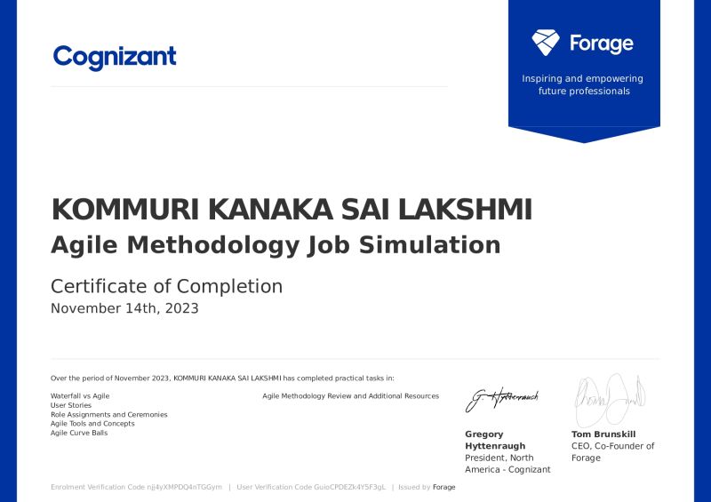 Completed Cognizant's Agile Methodology simulation | Lakshmi Kommuri ... Completed Cognizant's Agile Methodology simulation | Lakshmi Kommuri ...