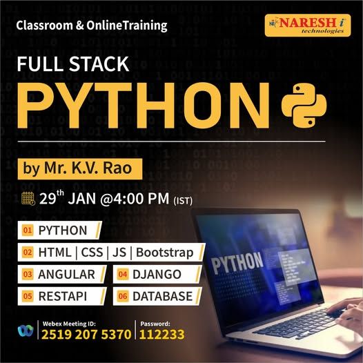 Naresh IT on LinkedIn: #python #fullstackpython #pythonprogramming # ... Naresh IT on LinkedIn: #python #fullstackpython #pythonprogramming # ...