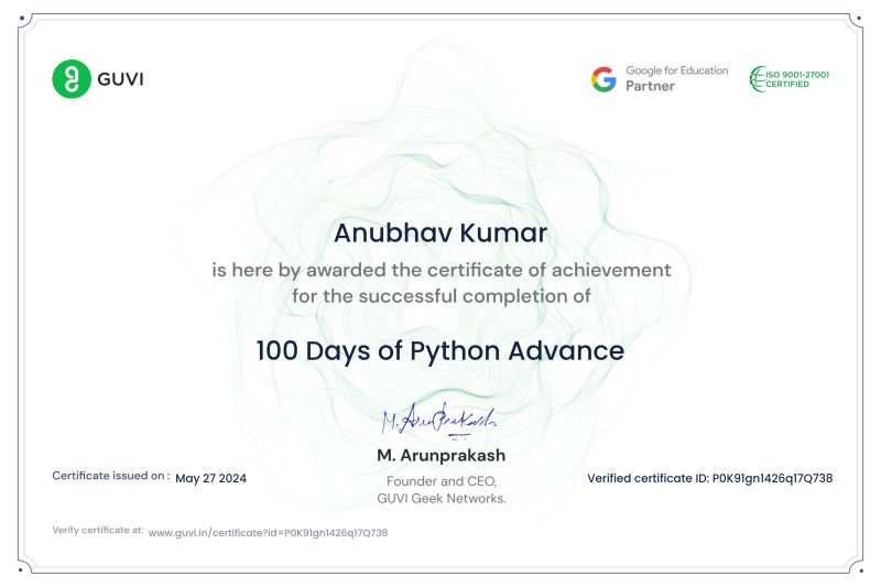 Anubhav Kumar on LinkedIn: #guvi #python #coding #guvi # ... Anubhav Kumar on LinkedIn: #guvi #python #coding #guvi # ...