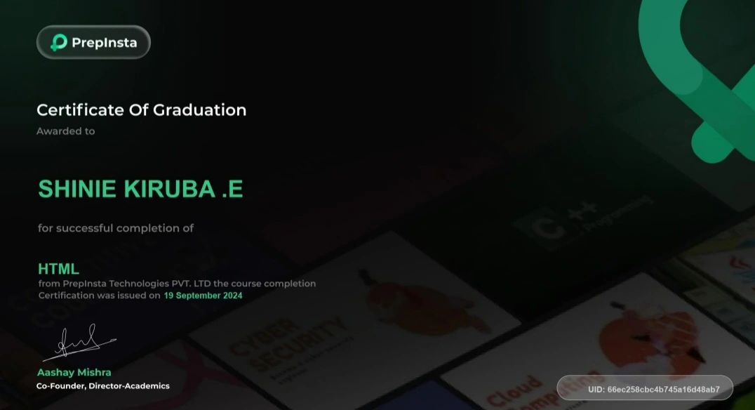 Shinie Kiruba on LinkedIn: #html Shinie Kiruba on LinkedIn: #html