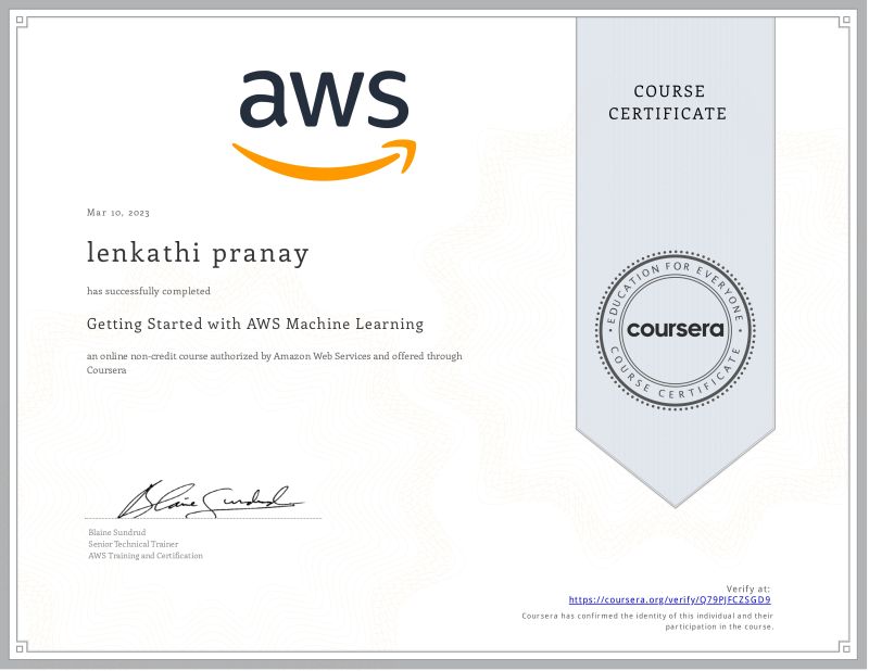 Pranay Lenkathi on LinkedIn: #aws #coursera #codingjourney Pranay Lenkathi on LinkedIn: #aws #coursera #codingjourney