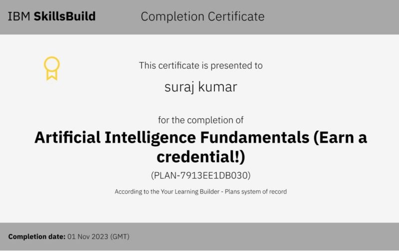 Suraj kumar on LinkedIn: #ibm #edunetfoundation #skillbuilding #certified Suraj kumar on LinkedIn: #ibm #edunetfoundation #skillbuilding #certified