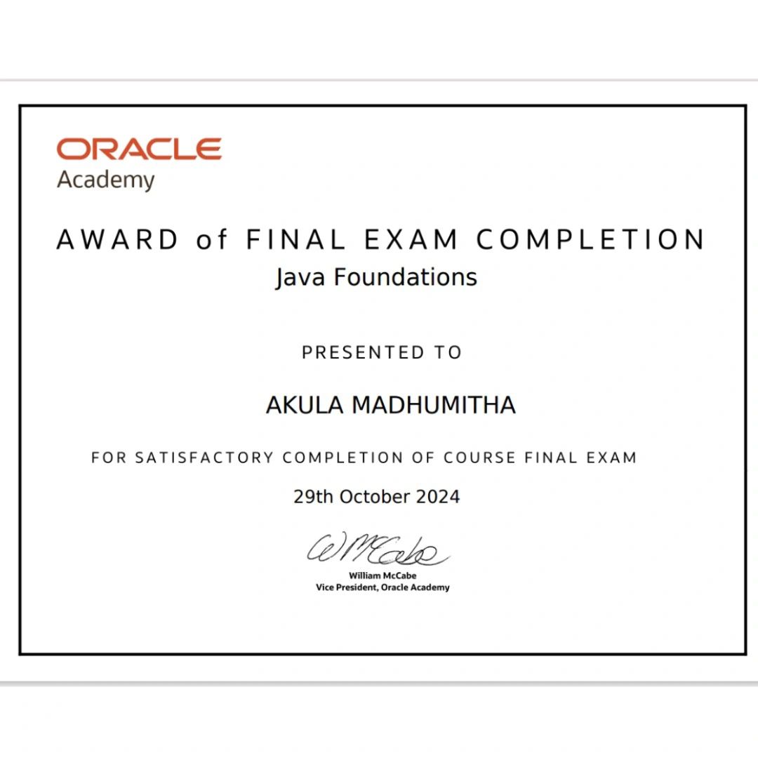 Madhumitha Akula on LinkedIn: #java #skills | 10 comments Madhumitha Akula on LinkedIn: #java #skills | 10 comments