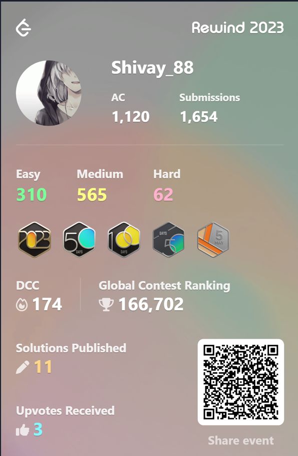 Shivam Chauhan on LinkedIn: #leetcode2023 #leetcode #consistencyiskey Shivam Chauhan on LinkedIn: #leetcode2023 #leetcode #consistencyiskey
