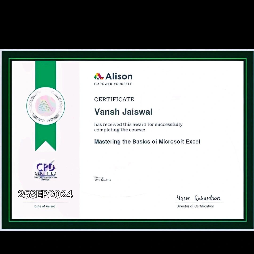 Mr.Vansh Jaiswal on LinkedIn: #excel #dataanalysis #continuouslearning ... Mr.Vansh Jaiswal on LinkedIn: #excel #dataanalysis #continuouslearning ...