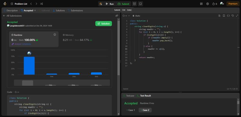 #75dayscodingchallenge #leetcode #stringmanipulation #cleardigits ... #75dayscodingchallenge #leetcode #stringmanipulation #cleardigits ...