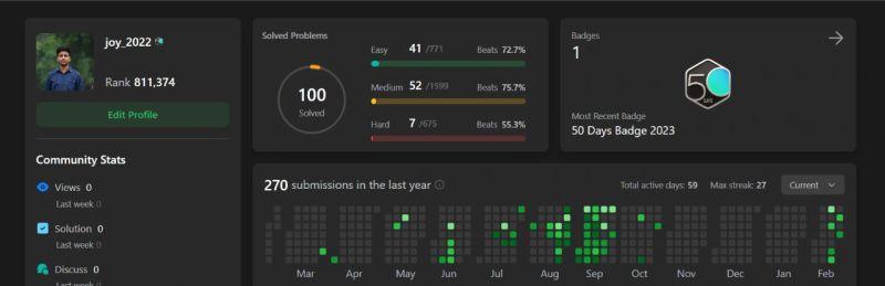 JOY GHOSH on LinkedIn: #leetcode #leetcode100days JOY GHOSH on LinkedIn: #leetcode #leetcode100days