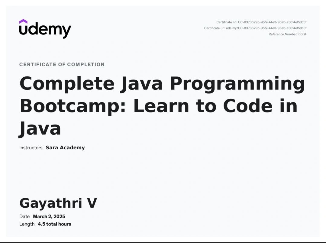 Gayathri Venkatesan on LinkedIn: #java #programming #learning #udemy # ... Gayathri Venkatesan on LinkedIn: #java #programming #learning #udemy # ...