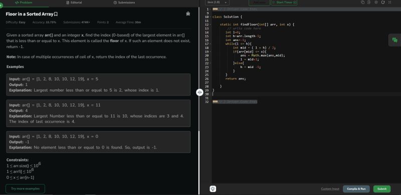 #dailycoding #geeksforgeeks #dsa #binarysearch #problemsolving… | Rahul ... #dailycoding #geeksforgeeks #dsa #binarysearch #problemsolving… | Rahul ...