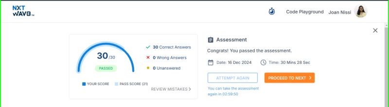 #Day37 of the #50DaysOfCode challenge with NxtWave | Joan Nissi S #Day37 of the #50DaysOfCode challenge with NxtWave | Joan Nissi S