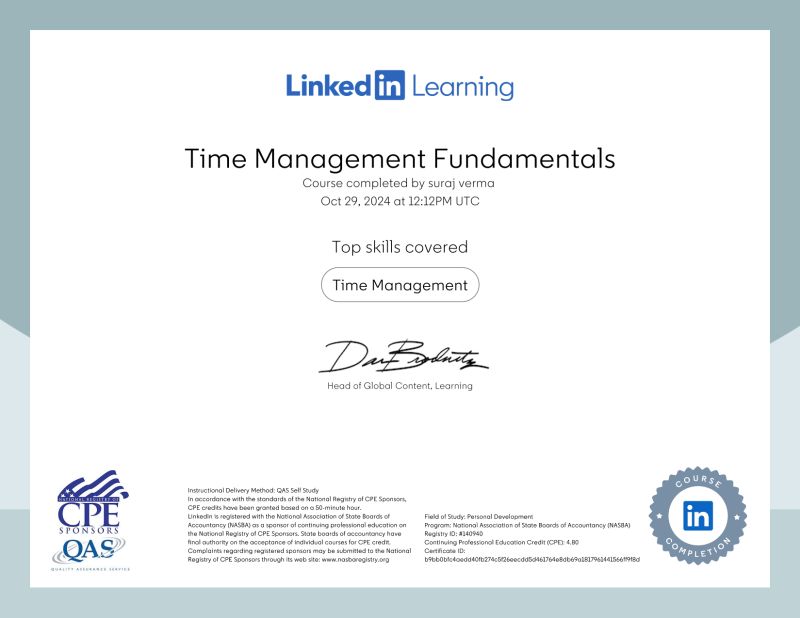 suraj verma on LinkedIn: Certificate of Completion suraj verma on LinkedIn: Certificate of Completion
