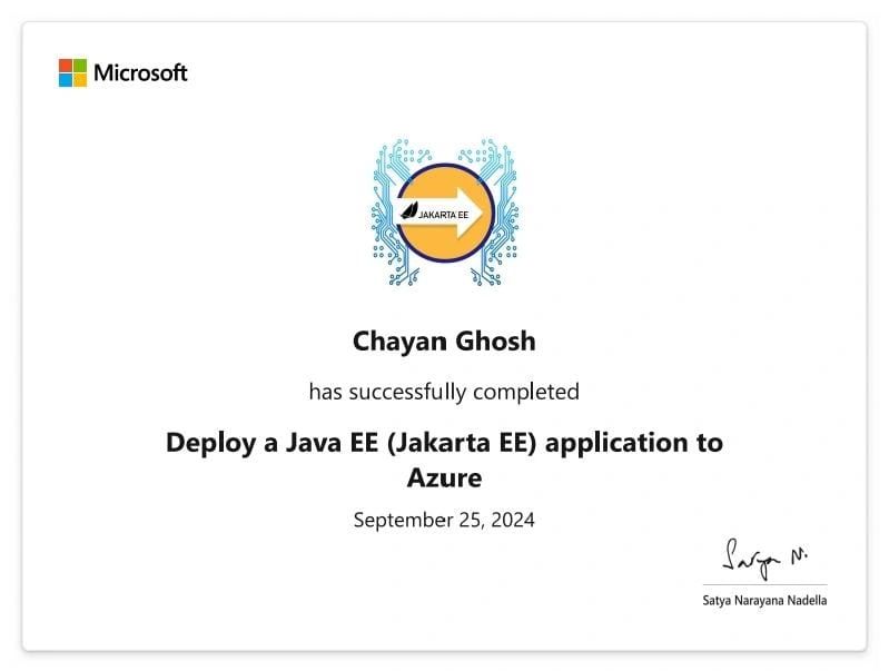 Chayan Ghosh on LinkedIn: #java #jakartaee #azure #cloudcomputing # ... Chayan Ghosh on LinkedIn: #java #jakartaee #azure #cloudcomputing # ...