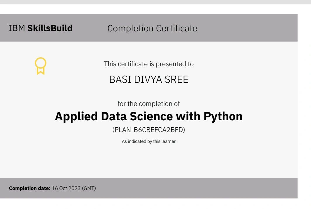 BASI DIVYA SREE on LinkedIn: #ibm #datascience #python BASI DIVYA SREE on LinkedIn: #ibm #datascience #python