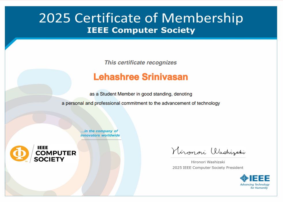 Lehashree Srinivasan on LinkedIn: #ieee #techforgood #innovation Lehashree Srinivasan on LinkedIn: #ieee #techforgood #innovation