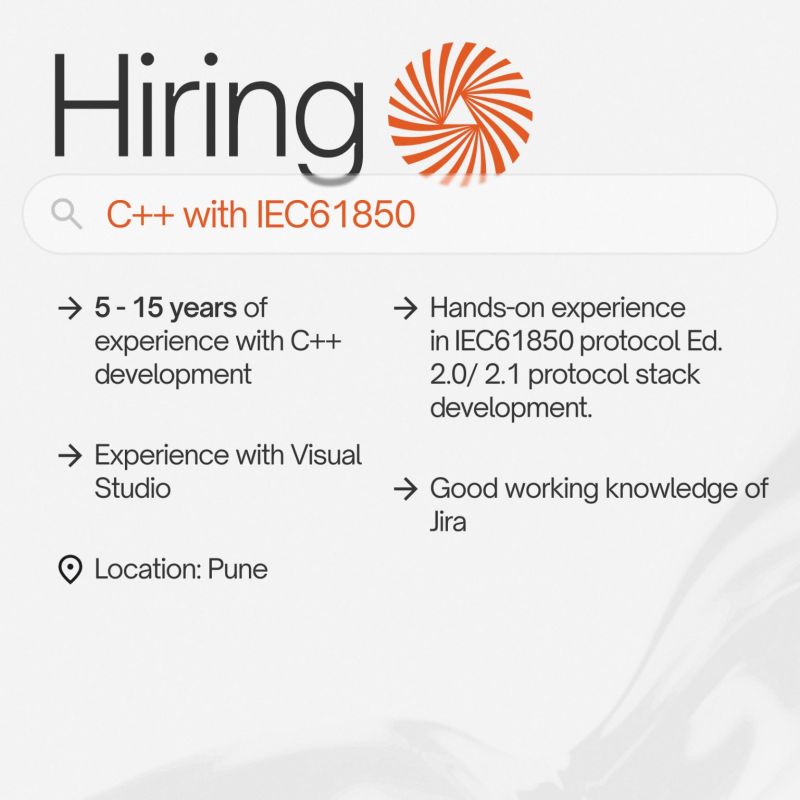 Altimetrik India on LinkedIn: #hiring #hiring #cplusplus #iec61850 # ... Altimetrik India on LinkedIn: #hiring #hiring #cplusplus #iec61850 # ...