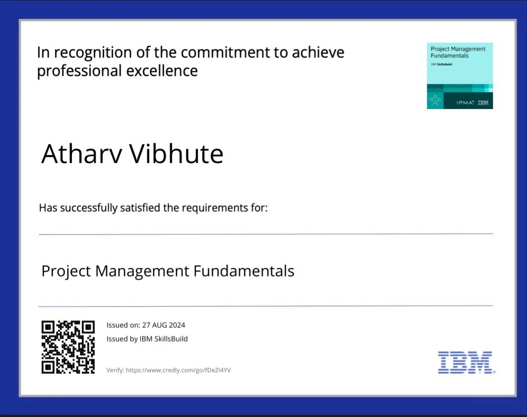 Atharv Vibhute on LinkedIn: #projectmanagement #ibmskillsbuild #ipma # ... Atharv Vibhute on LinkedIn: #projectmanagement #ibmskillsbuild #ipma # ...