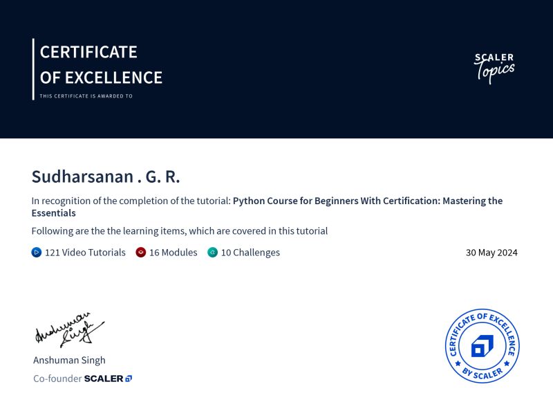 Sudharsanan . G. R on LinkedIn: Just Completed Sudharsanan . G. R on LinkedIn: Just Completed
