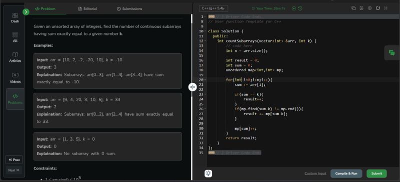 Sai Easwar Bonthu on LinkedIn: #gfg160 #coding #dsa #subarrays #hashmap ... Sai Easwar Bonthu on LinkedIn: #gfg160 #coding #dsa #subarrays #hashmap ...