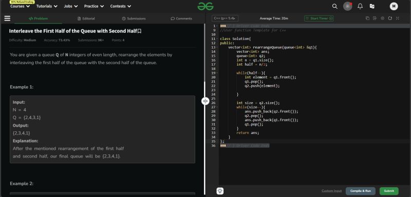 Day 82 of #100DaysOfCode: Interleave Queue | SABYASACHI MOHAPATRA ... Day 82 of #100DaysOfCode: Interleave Queue | SABYASACHI MOHAPATRA ...