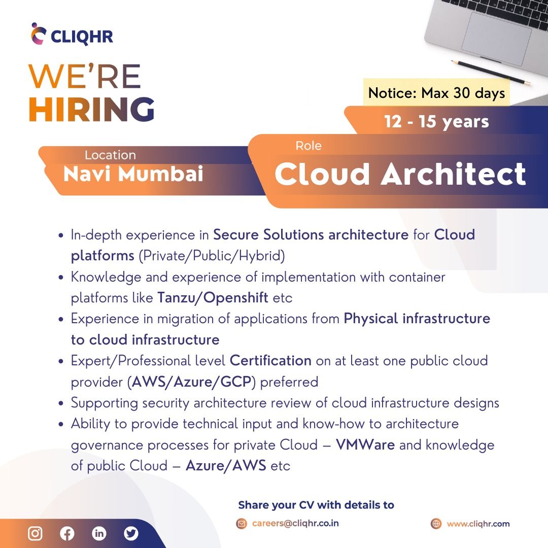 CLIQHR Recruitment Services posted on LinkedIn CLIQHR Recruitment Services posted on LinkedIn