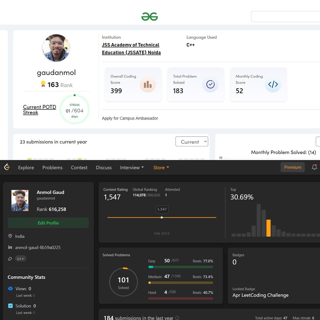 Anmol Gaud on LinkedIn: #leetcode #gfg #dsa #striver Anmol Gaud on LinkedIn: #leetcode #gfg #dsa #striver