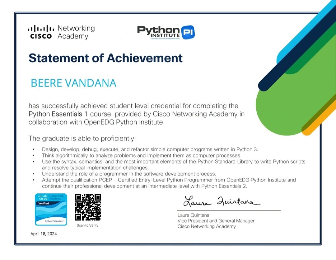 BEERE VANDANA on LinkedIn: #python #programming #pythondeveloper BEERE VANDANA on LinkedIn: #python #programming #pythondeveloper