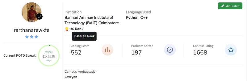 Arthanareeswarar Ravi on LinkedIn: #geeksforgeeks #3starcoder # ... Arthanareeswarar Ravi on LinkedIn: #geeksforgeeks #3starcoder # ...