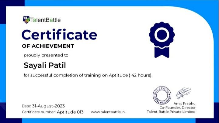#aptitude | Sayali Patil #aptitude | Sayali Patil