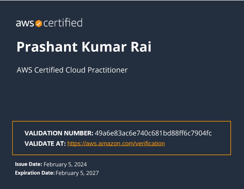 Prashant Kumar Rai on LinkedIn: #aws #cloudpractitioner # ... Prashant Kumar Rai on LinkedIn: #aws #cloudpractitioner # ...