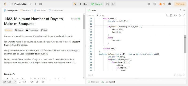 LeetCode: How to Make m Bouquets in 1482 | Manoj Balasubramaniyan ... LeetCode: How to Make m Bouquets in 1482 | Manoj Balasubramaniyan ...