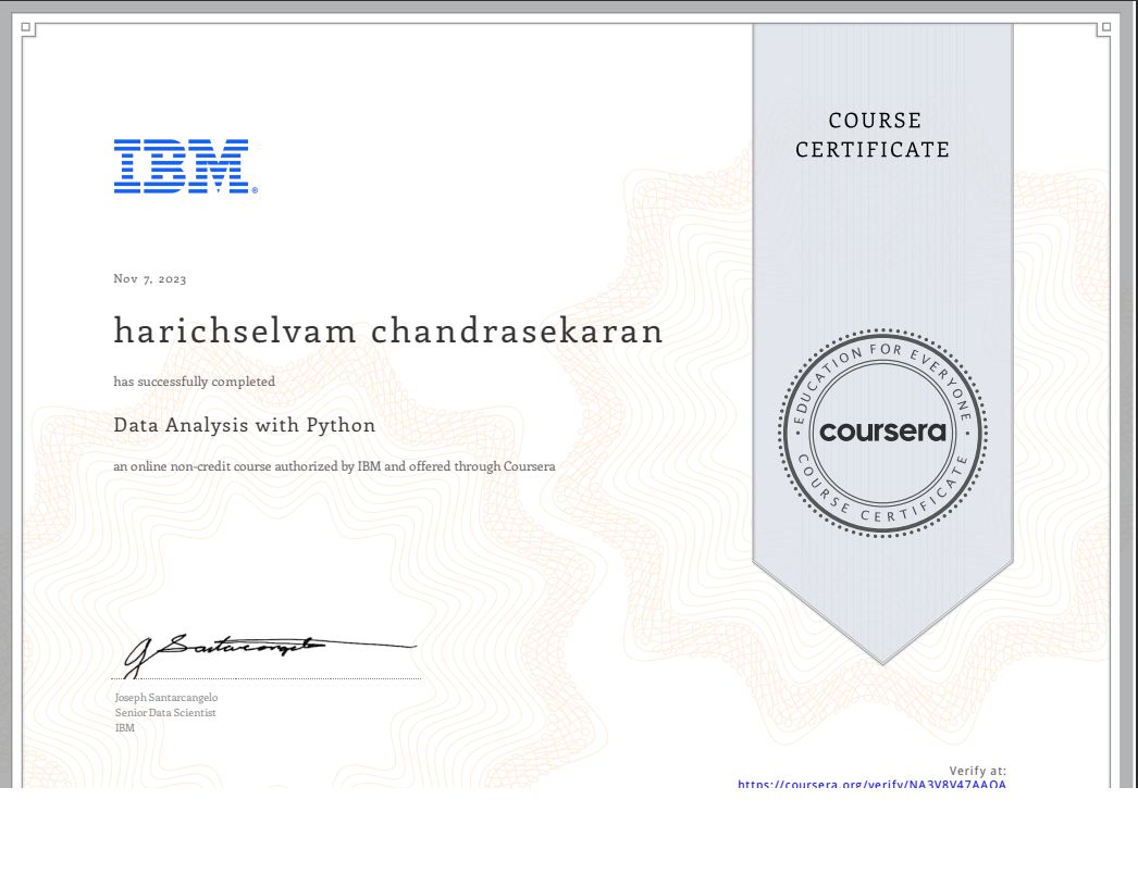 Starting Data Analysis with Python with IBM Coursera | Harichselvam ... Starting Data Analysis with Python with IBM Coursera | Harichselvam ...