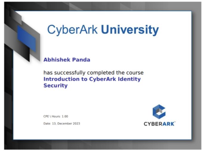 ABHISHEK PANDA on LinkedIn: #cyberark #cybersecurity ABHISHEK PANDA on LinkedIn: #cyberark #cybersecurity
