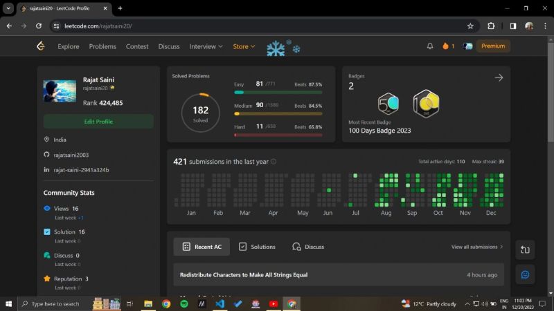 Celebrating my LeetCode journey | Rajat saini posted on the topic ... Celebrating my LeetCode journey | Rajat saini posted on the topic ...