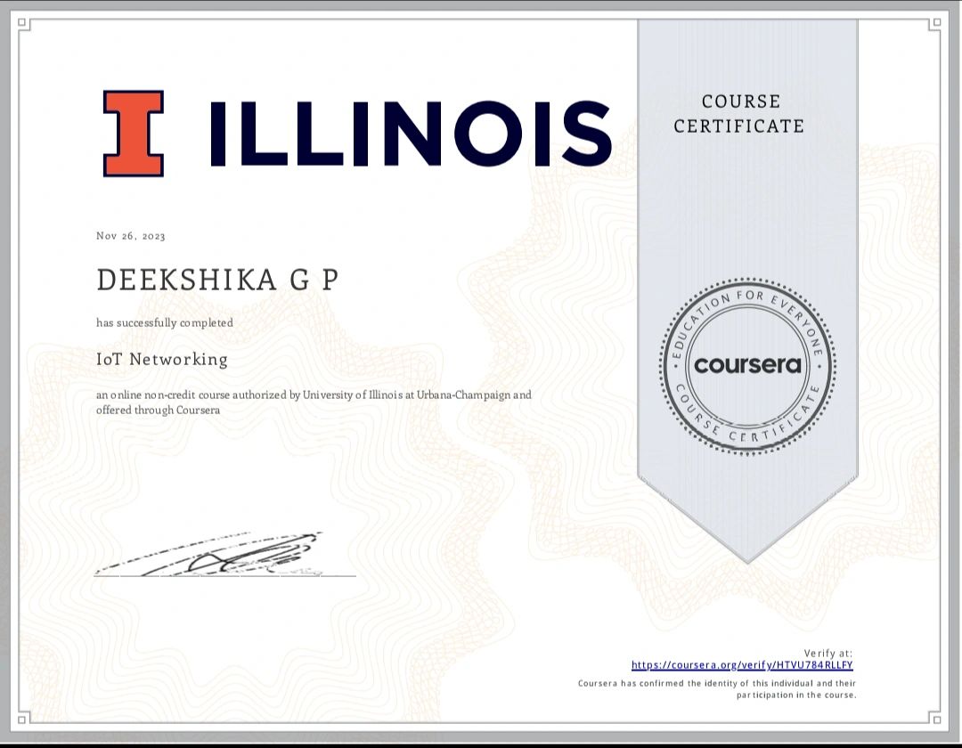 Deekshika GP on LinkedIn: #iot #networking #coursera #continuouslearning Deekshika GP on LinkedIn: #iot #networking #coursera #continuouslearning