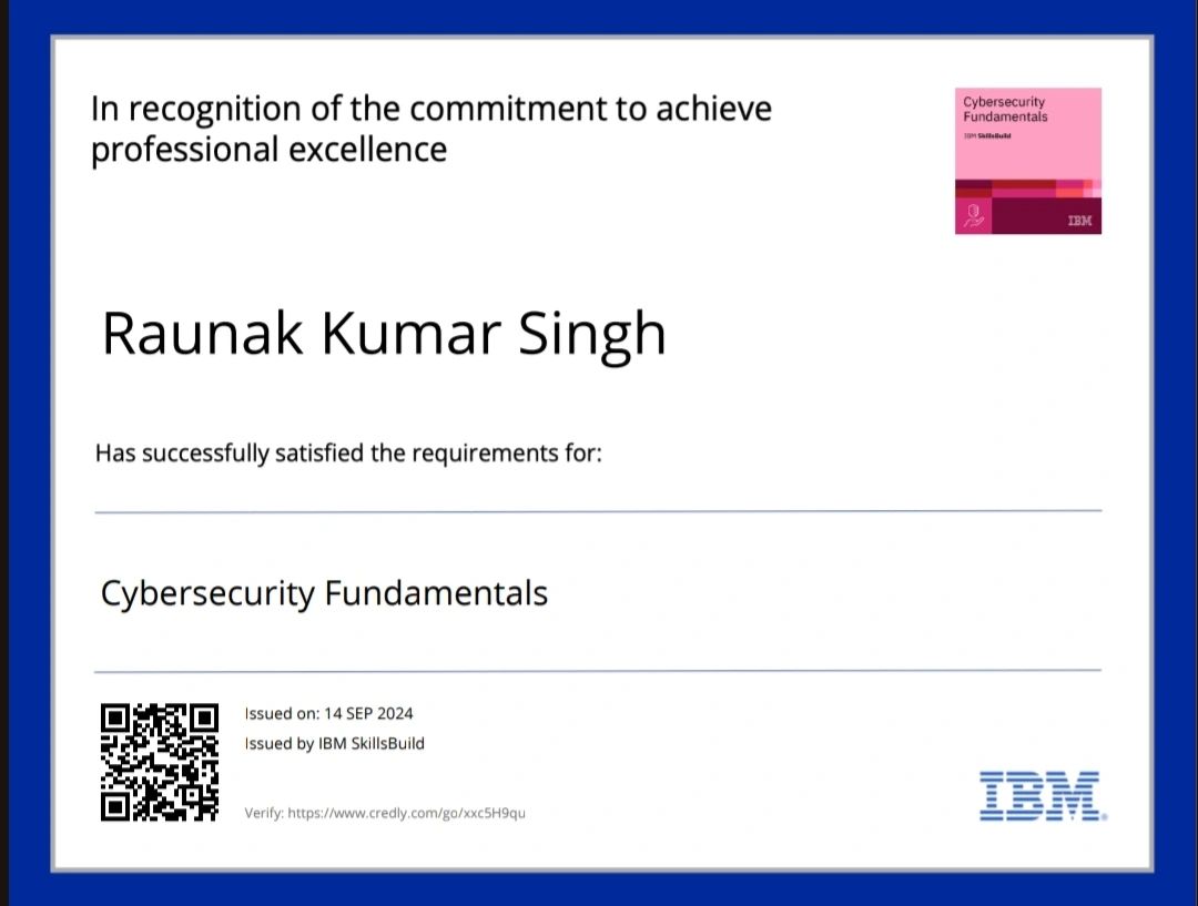 Raunak Kumar Singh on LinkedIn: #cybersecurity #certification # ... Raunak Kumar Singh on LinkedIn: #cybersecurity #certification # ...