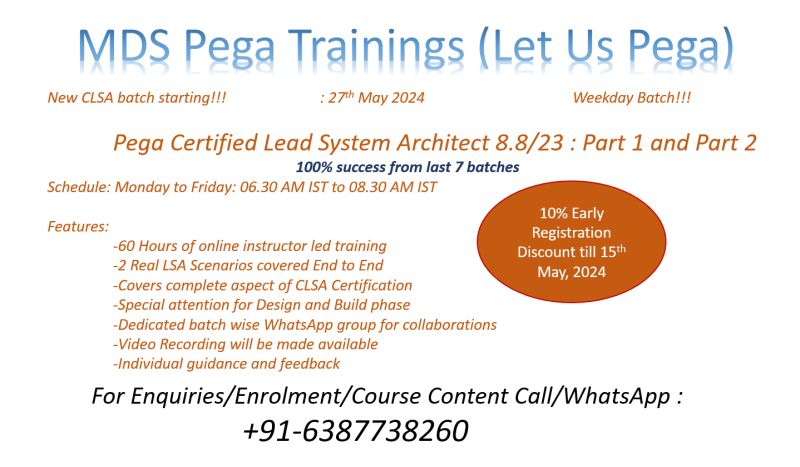MDS Pega Trainings (Let Us Pega) on LinkedIn: #pegaprofessionals #pega ... MDS Pega Trainings (Let Us Pega) on LinkedIn: #pegaprofessionals #pega ...