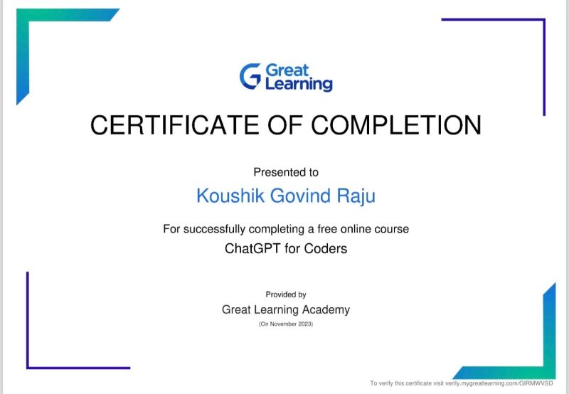 Koushik G on LinkedIn: ChatGPT for coders, ChatGPT can save you a lot ... Koushik G on LinkedIn: ChatGPT for coders, ChatGPT can save you a lot ...