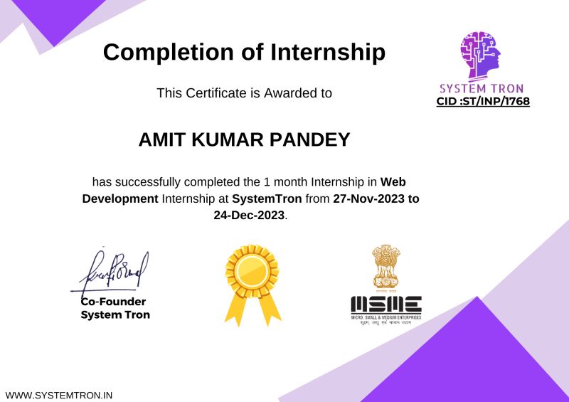 Amit kumar Pandey on LinkedIn: #java #webdevelopment #internship # ... Amit kumar Pandey on LinkedIn: #java #webdevelopment #internship # ...