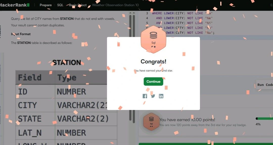 #day15 #sql #hackerrank #100daysofcode #learningjourney # ... #day15 #sql #hackerrank #100daysofcode #learningjourney # ...
