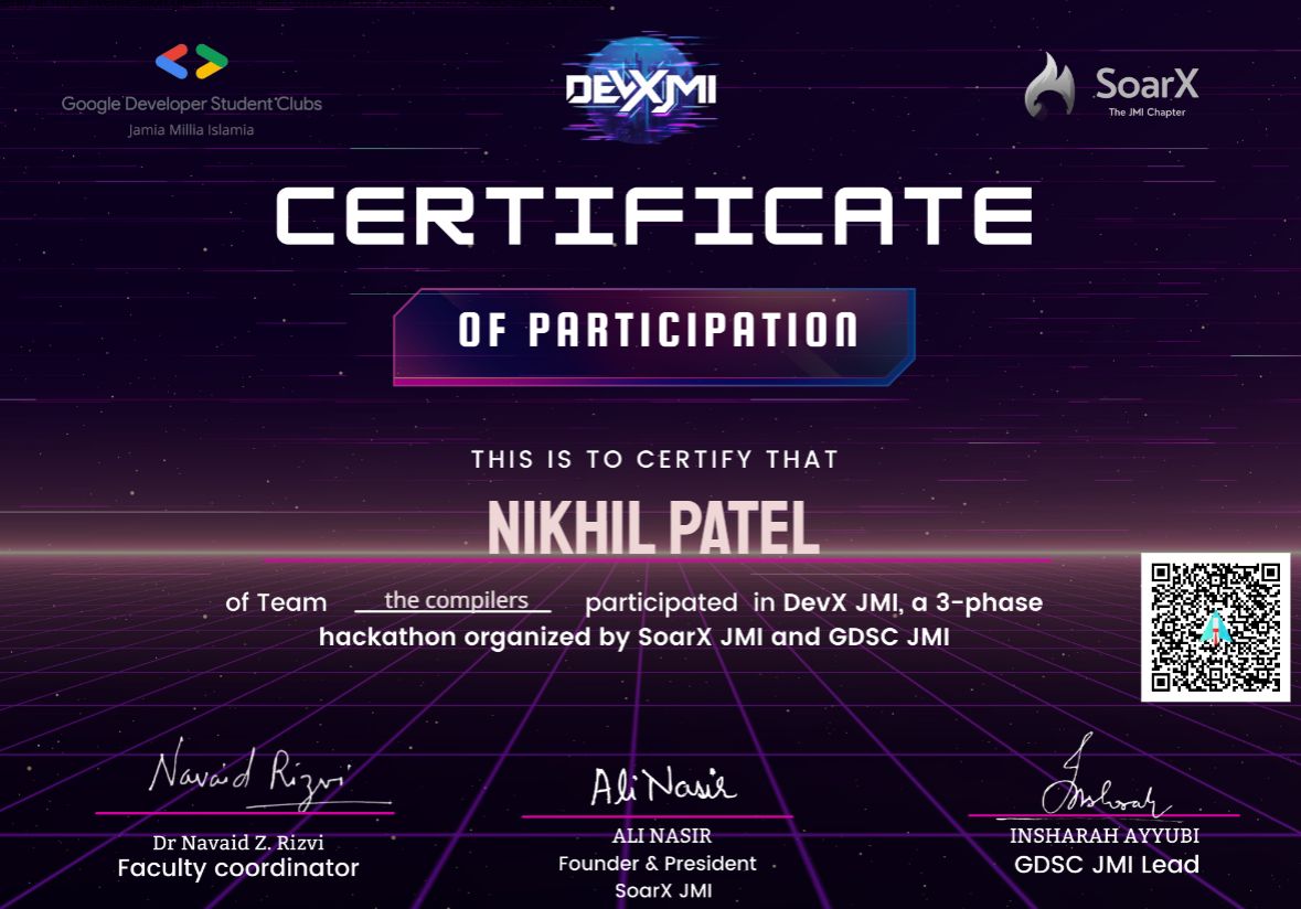 NIKHIL PATEL on LinkedIn: #hackathon #timemanagement #problemsolving # ... NIKHIL PATEL on LinkedIn: #hackathon #timemanagement #problemsolving # ...