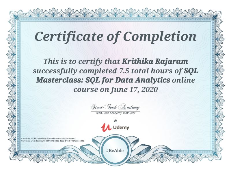 #sql #dataanalytics #lifelonglearning #achievementunlocked | Krithika ... #sql #dataanalytics #lifelonglearning #achievementunlocked | Krithika ...