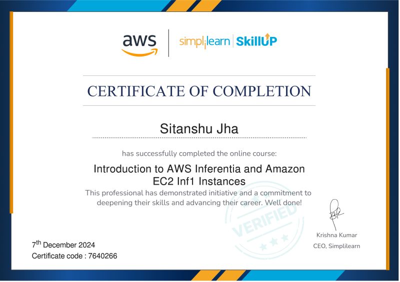 Sitanshu Jha on LinkedIn: #awsinfer Sitanshu Jha on LinkedIn: #awsinfer