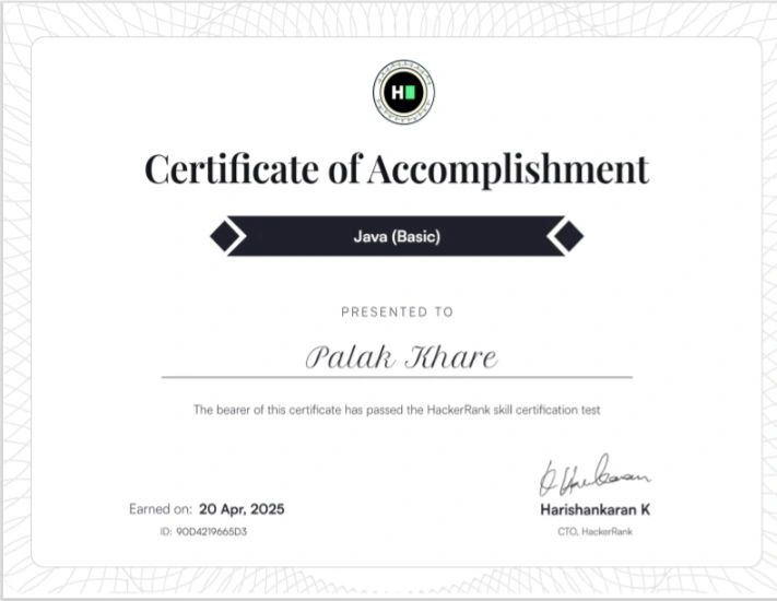 #java #hackerrank #certification #problemsolving #programming… | Palak ... #java #hackerrank #certification #problemsolving #programming… | Palak ...