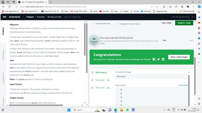 Completion of LinkedList challenge on HackerRank | Kunal Anand posted ... Completion of LinkedList challenge on HackerRank | Kunal Anand posted ...