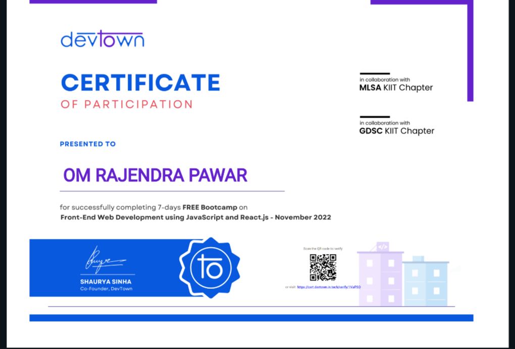 Om Pawar on LinkedIn: #devtown Om Pawar on LinkedIn: #devtown