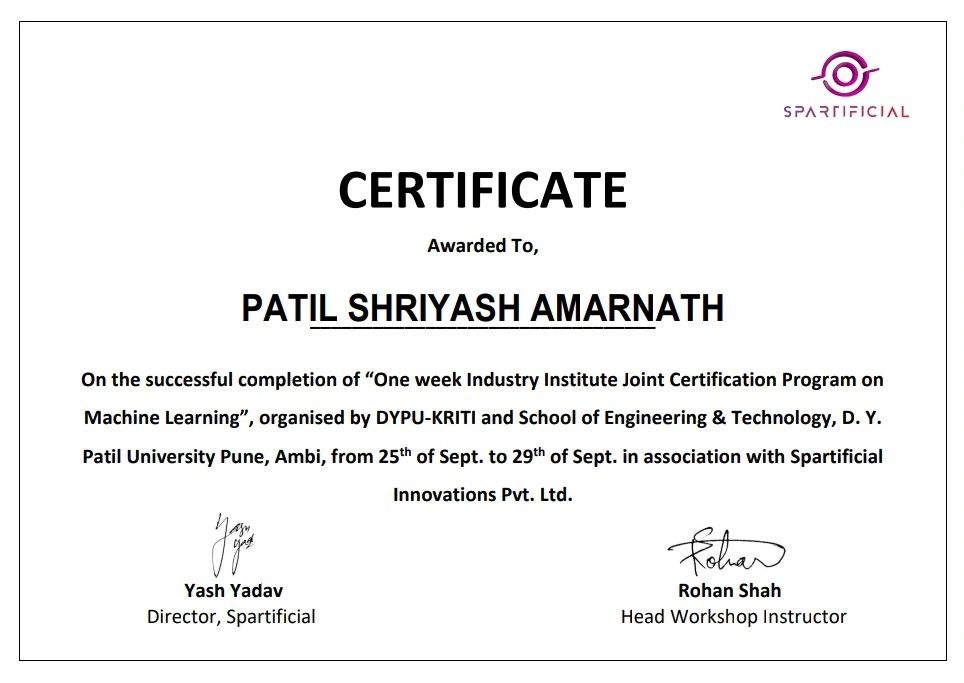 Shriyash Patil on LinkedIn: #machinelearning #keeplearning Shriyash Patil on LinkedIn: #machinelearning #keeplearning