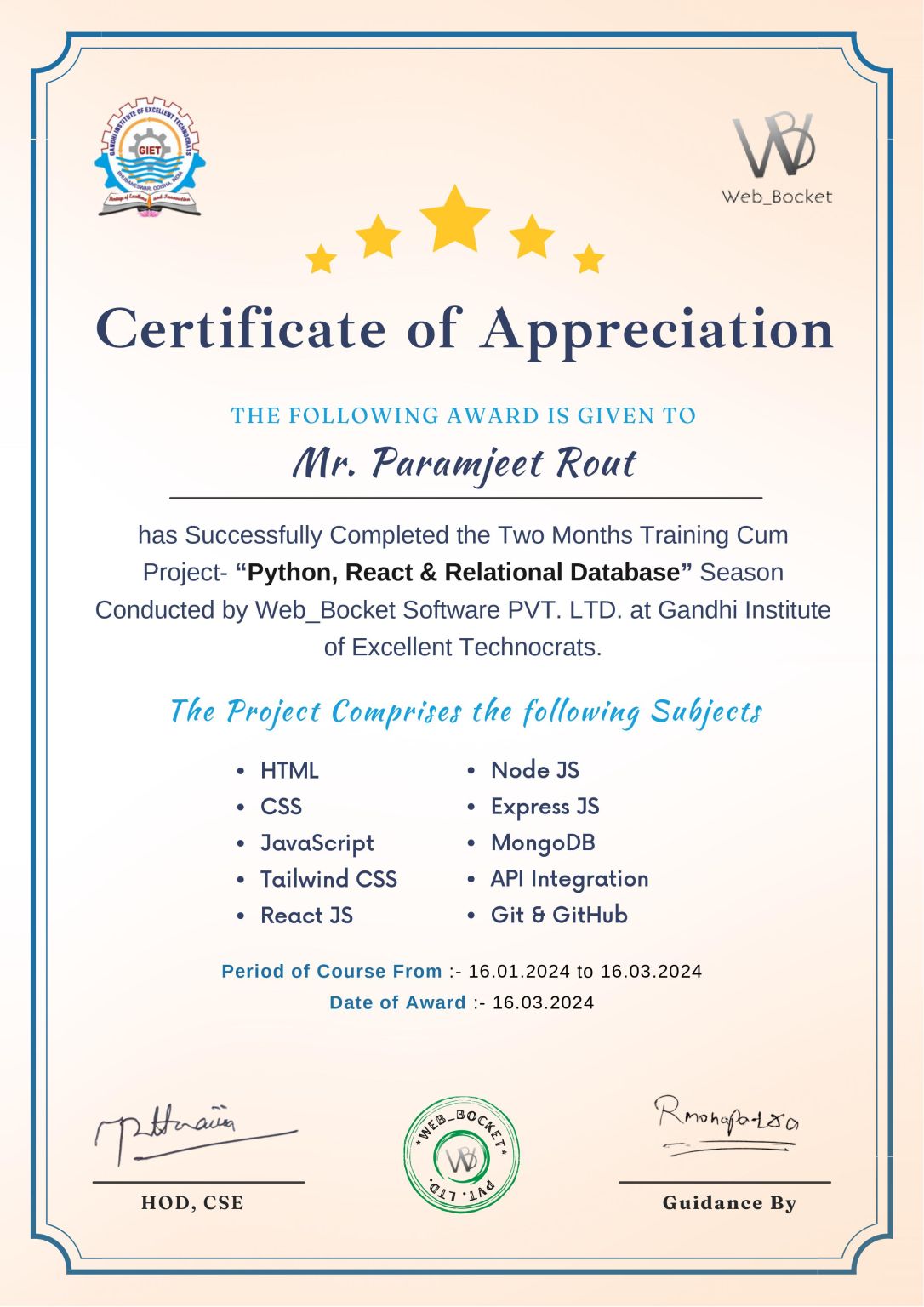Paramjeet Rout on LinkedIn: I’m happy to share that I’ve obtained a new ... Paramjeet Rout on LinkedIn: I’m happy to share that I’ve obtained a new ...