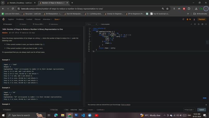 How to reduce binary string number 1 | Rishabh Choudhary posted on the ... How to reduce binary string number 1 | Rishabh Choudhary posted on the ...